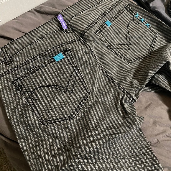 Gypsy Soule | Jeans | Gypsy Soule Stripped Jeans W Teal Accents | Poshmark